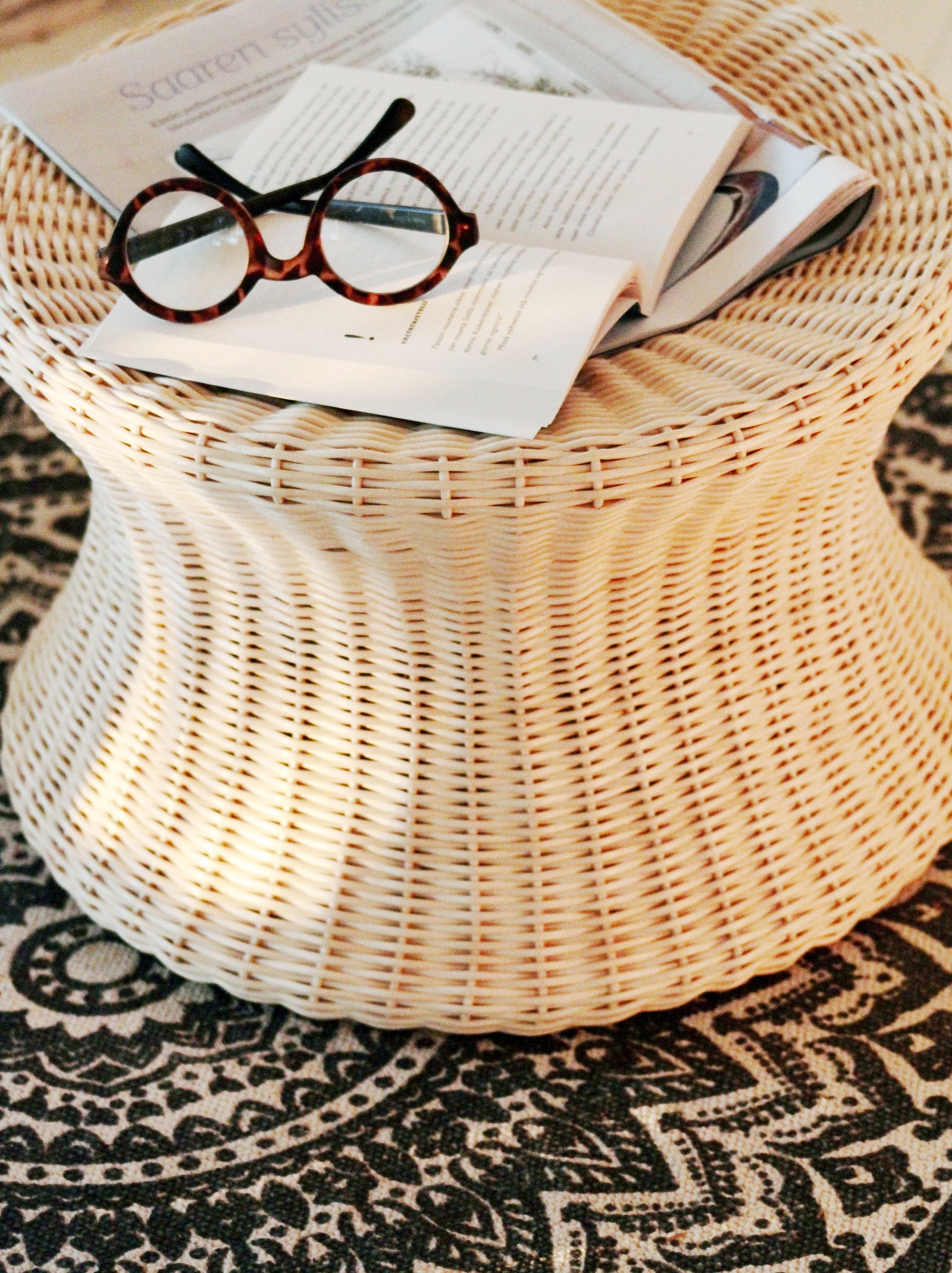 Rattan Mushroom Stool by designer Eero Aarnio Eero Aarnio Originals